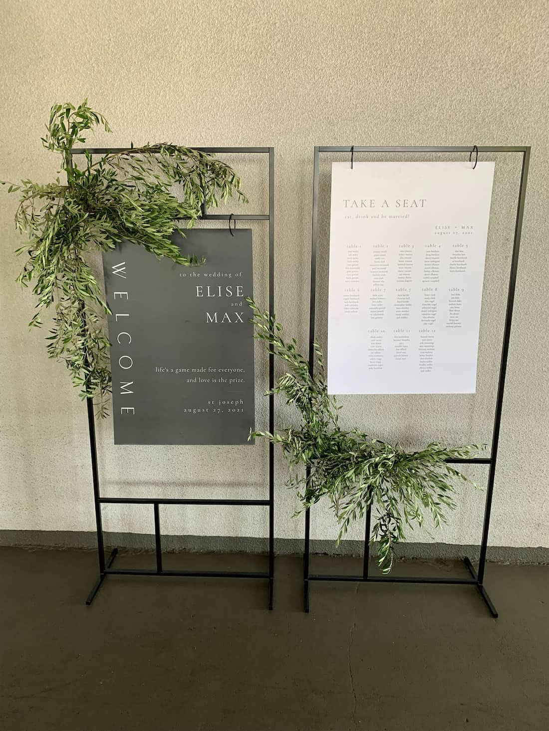 Modern Black Sign Stands - Fresh Flowers by Anna